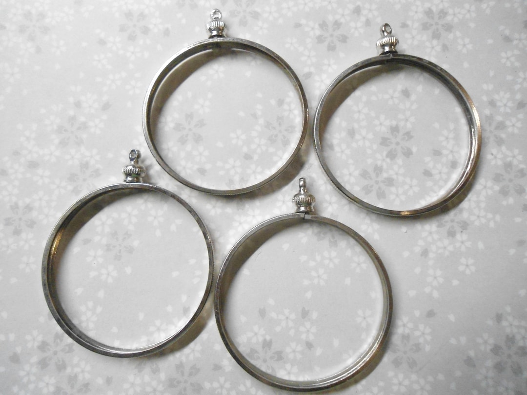 2 Silverplated 38-1/2 Mm Coin Bezels - Etsy