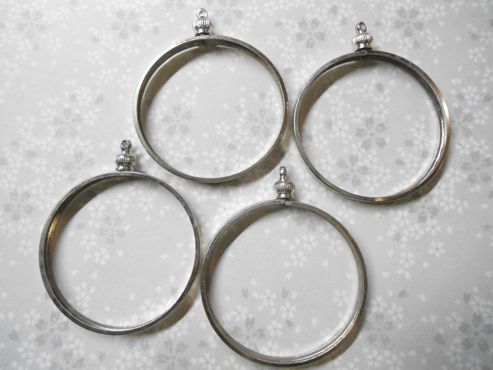 2 Silverplated 40mm Coin Bezels - Etsy