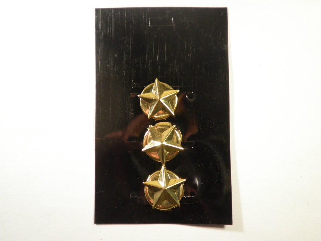 3 Goldplated Military Button Stars - Etsy