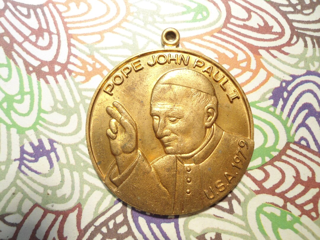 1 Brass Pope John Paul II Medallion Pendant - Etsy