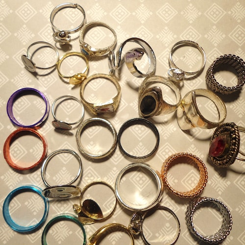 Silver Gemstone Ring Sample From Assorted Shapes Colors and - Etsy