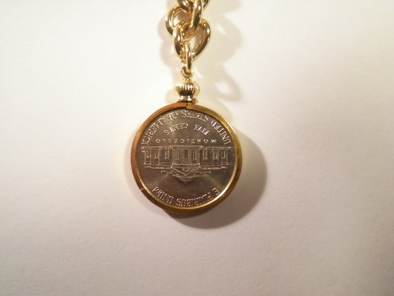 1 Gold Plated Nickel Coin Bezel Coin Holder Key Chain With - Etsy