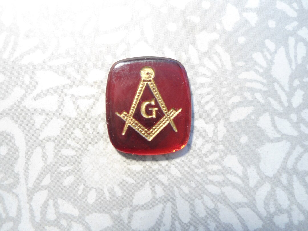 1 West German Glass 16x14 Red Masonic Stone - Etsy