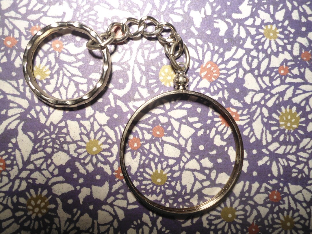 1 Silverplated 40mm Bezel Coin Holder Key Ring - Etsy