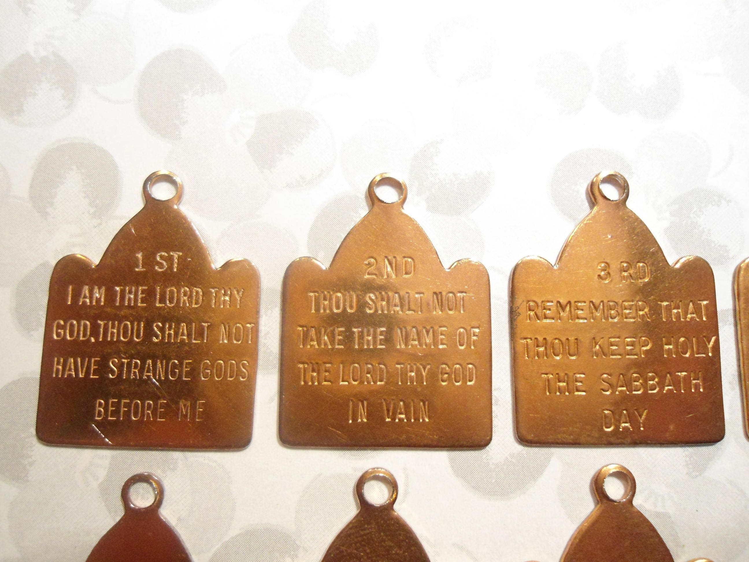 1 Set of Coppercoated Ten Commandments Pendants - Etsy