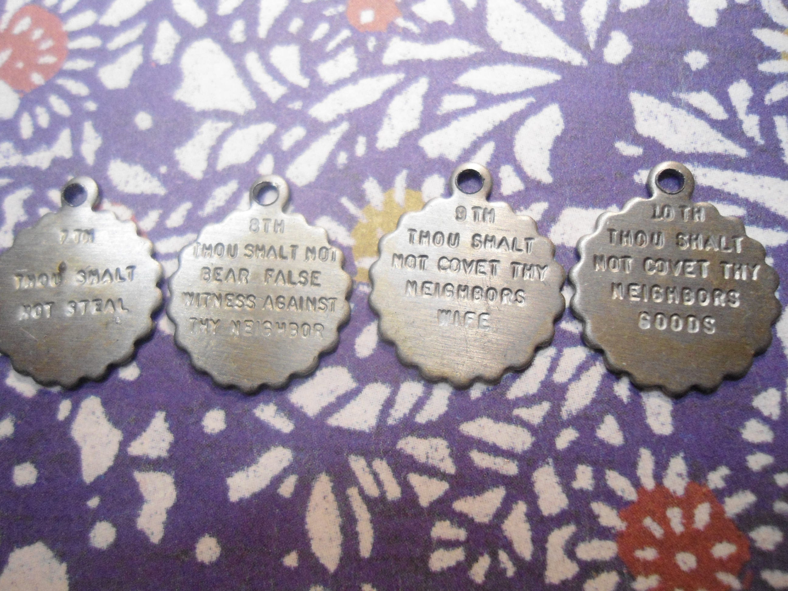 1 Set of Steel Alloy Ten Commandments Charms Pendants - Etsy