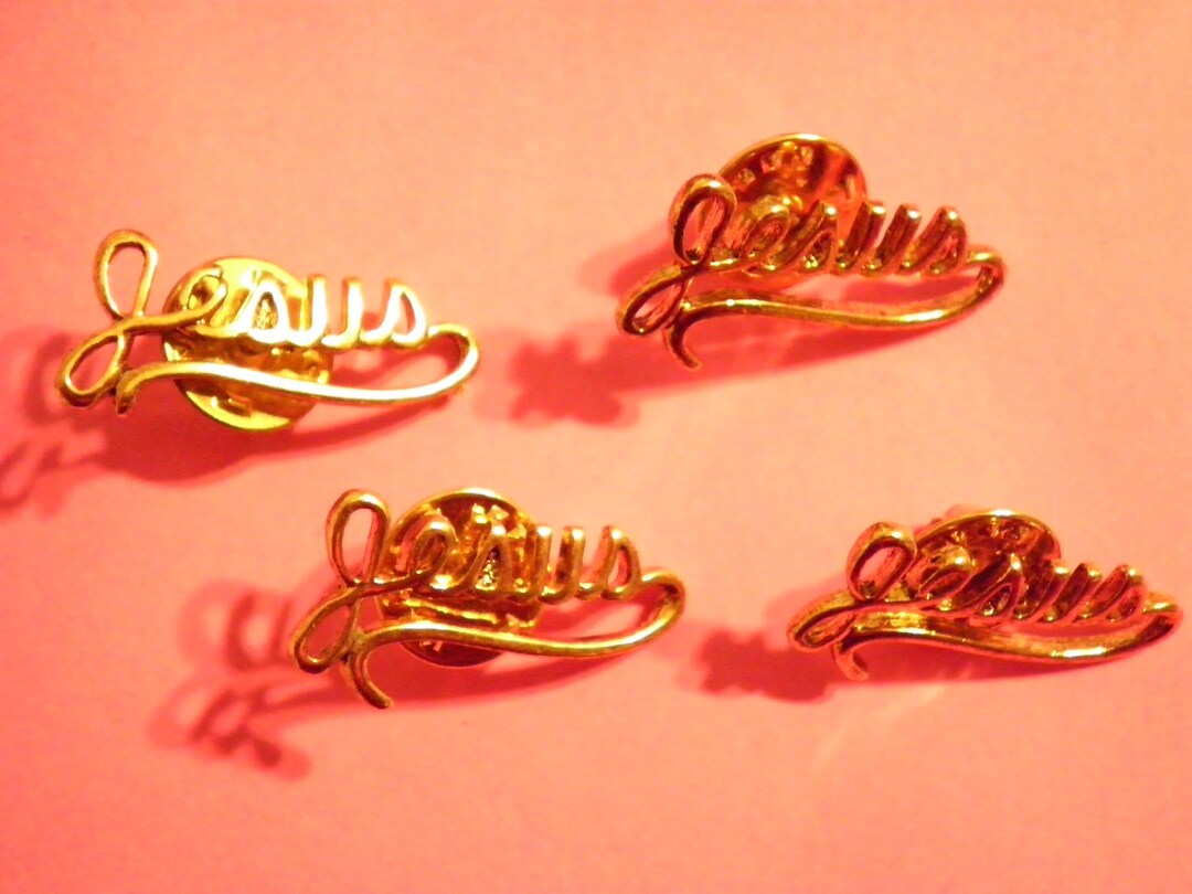 4 Vintage Goldplated Jesus Pins - Etsy