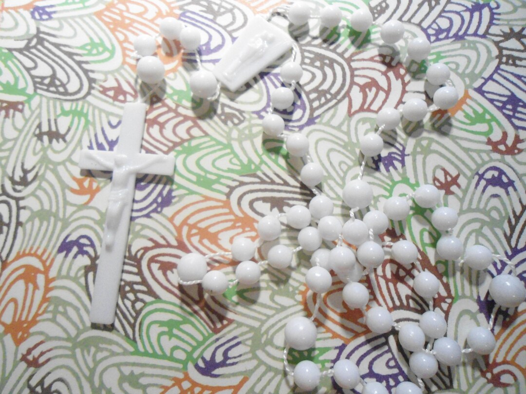 2 Lucite Plastic White Rosary Beads Rosary Beads Necklaces - Etsy