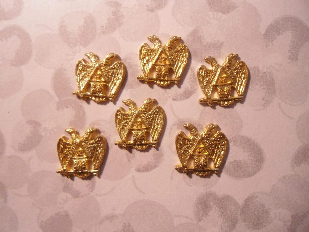 6 Goldplated 32nd Degree of the Scottish Rite of Freemasonry Emblems - Etsy