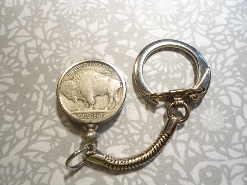 1 Silverplated Buffalo Nickel Key Chain | Etsy