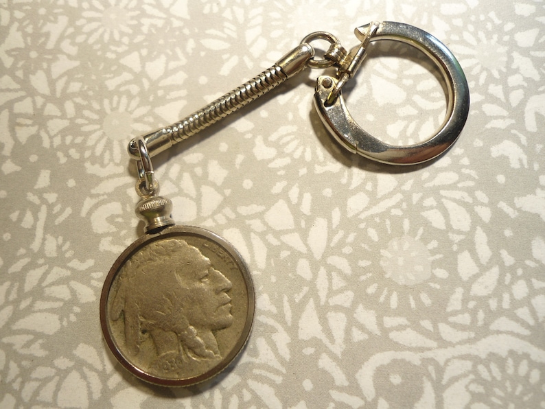 1 Silverplated Buffalo Nickel Key Chain With Assorted Dates - Etsy