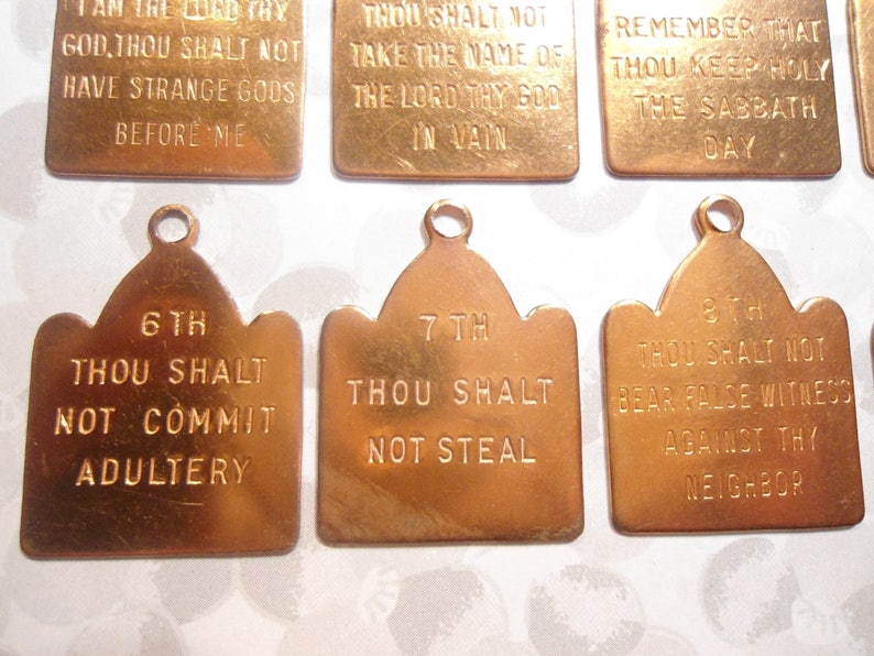 1 Set of Coppercoated Ten Commandments Pendants - Etsy