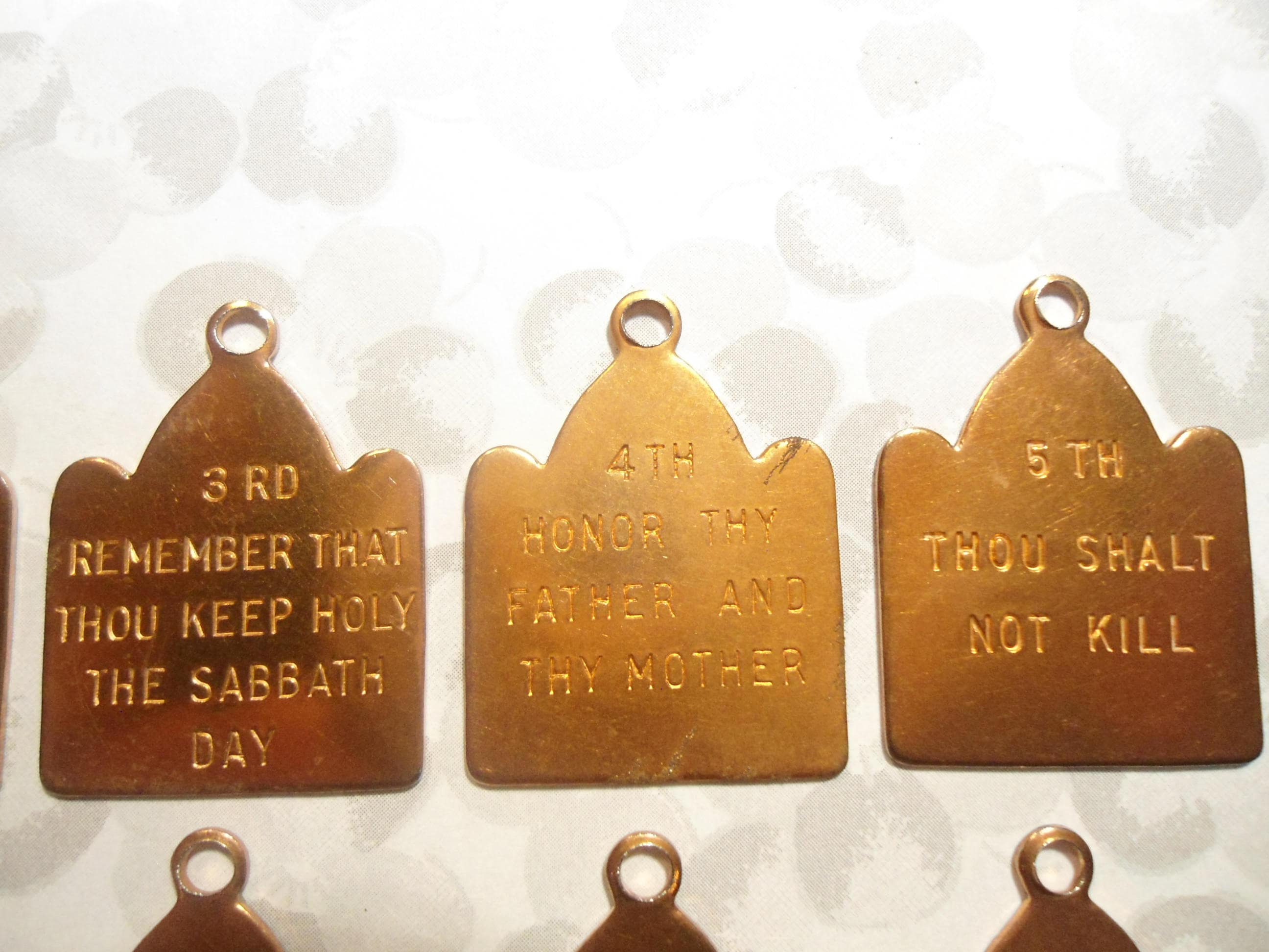 1 Set of Coppercoated Ten Commandments Pendants - Etsy