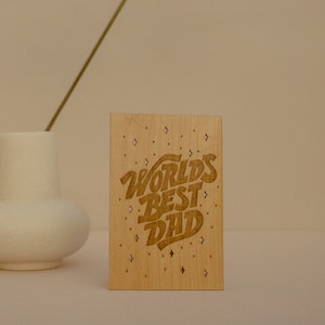 World's Best Dad Wood Father's Day Card Personalized | Etsy