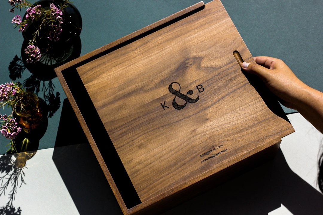 Classic Initials Large Wood Personalized Keepsake Box [custom Wedding ...