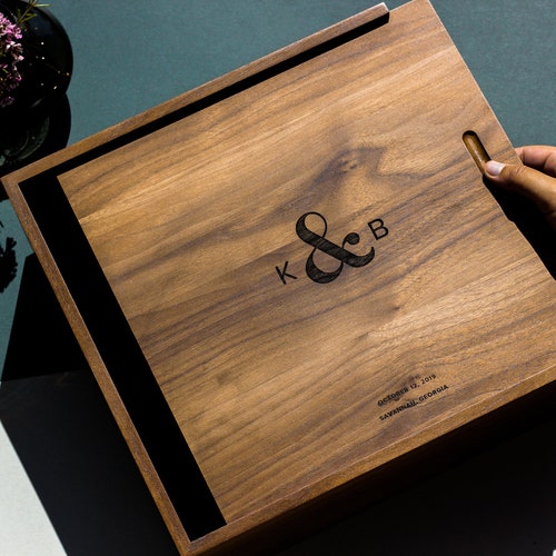 Classic Initials Large Wood Personalized Keepsake Box - Etsy