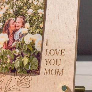 I Love You Mom Floral Wood Picture Frame [mother's Day Frame ...