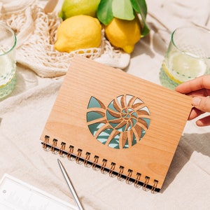 Nautilus Shell Wood Journal [notebook, Sketchbook, Spiral Bound, Blank ...