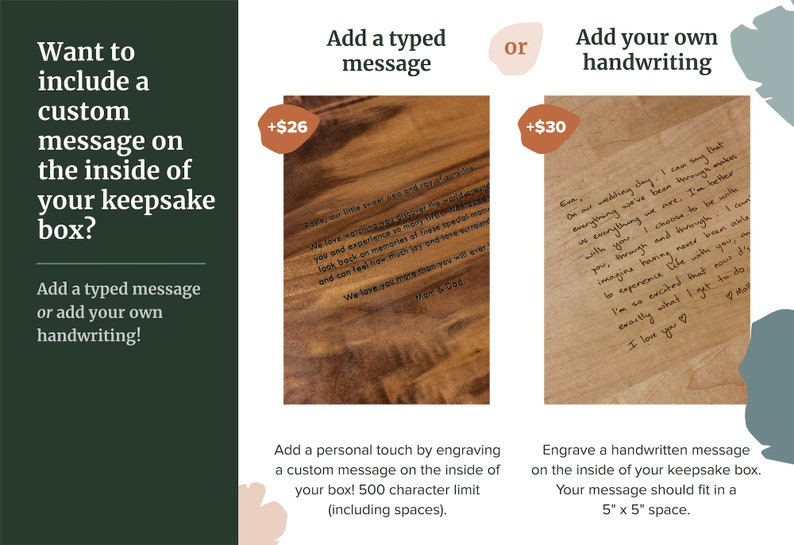 Modern Hand Lettering Large Wood Personalized Keepsake Box - Etsy