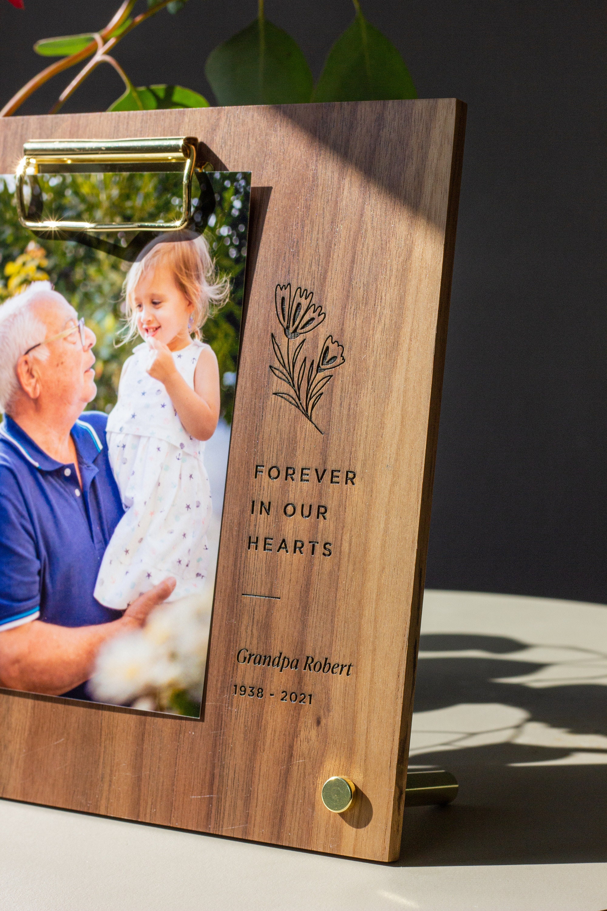 Forever in Our Hearts Memorial Personalized Wood Frame [custom Engraved ...