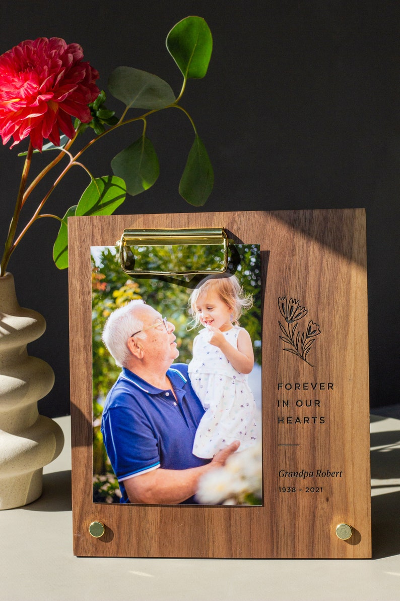 Forever in Our Hearts Memorial Personalized Wood Frame [custom Engraved ...