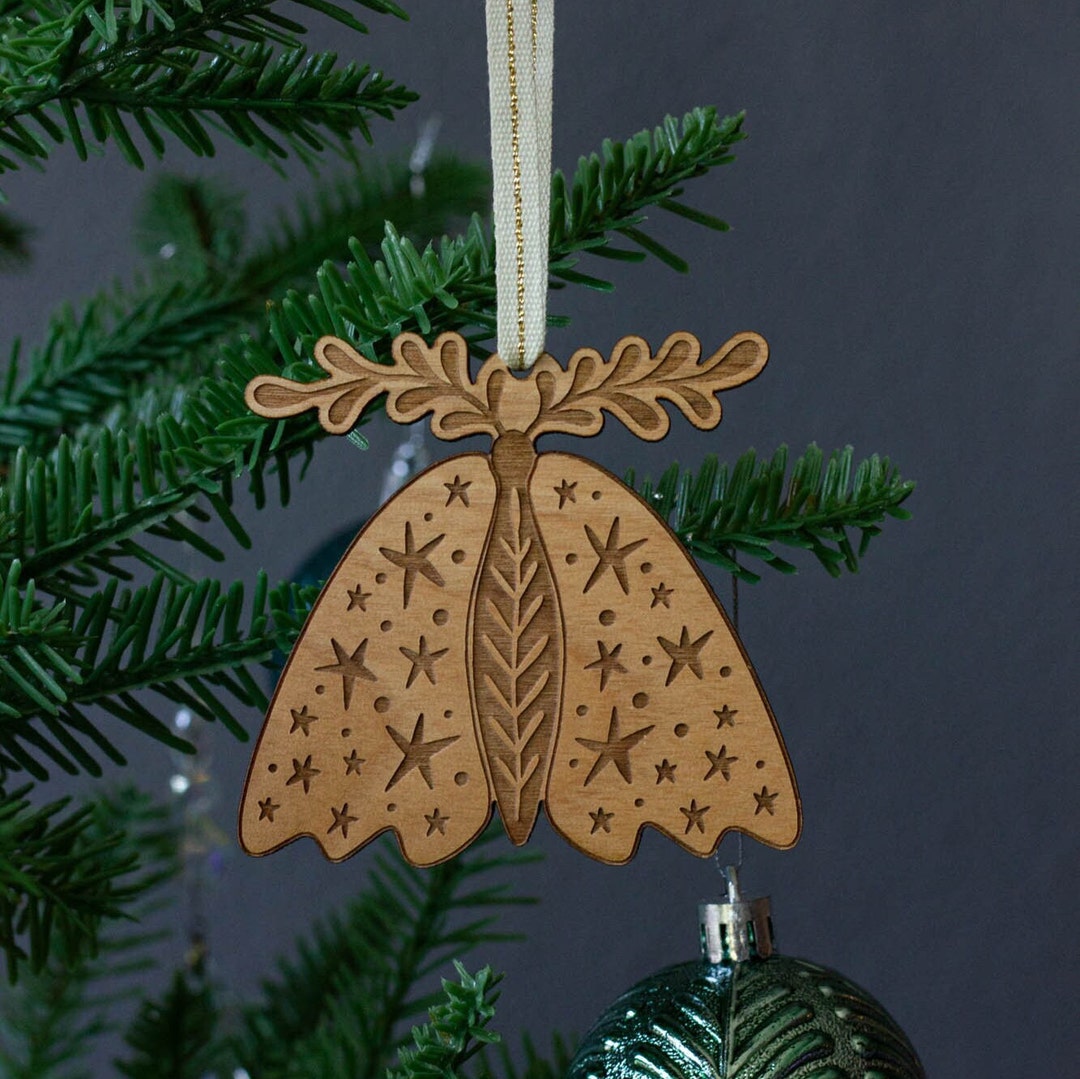 Starry Moth Ornament [moth Wood Ornament, Cute Animals, Whimsical Art ...