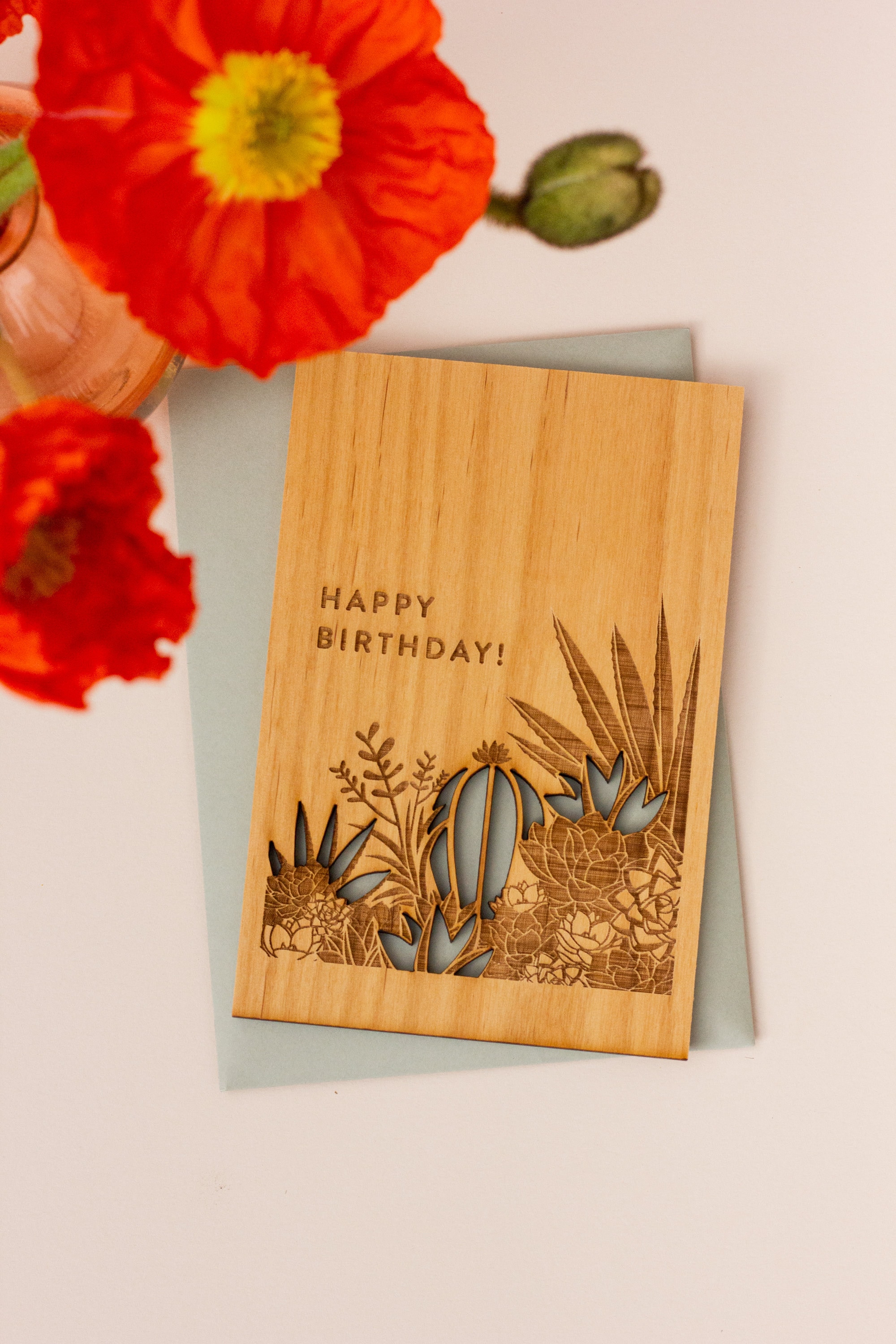 Desert Garden Wooden Birthday Card personalized Birthday - Etsy UK
