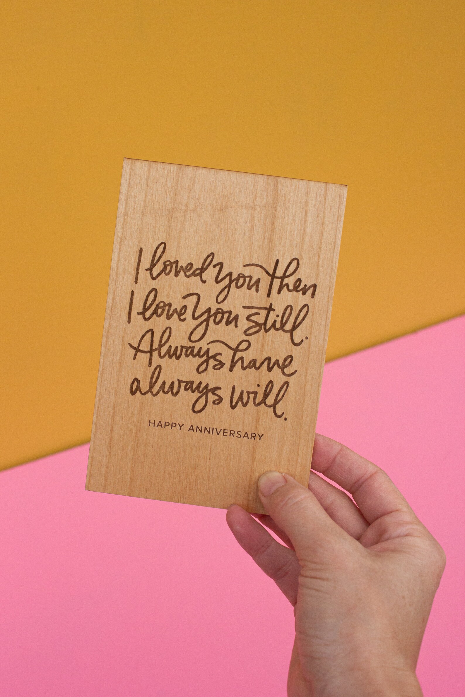 Always Will Wood Anniversary Card [wedding Anniversary Wood Card, Wood ...