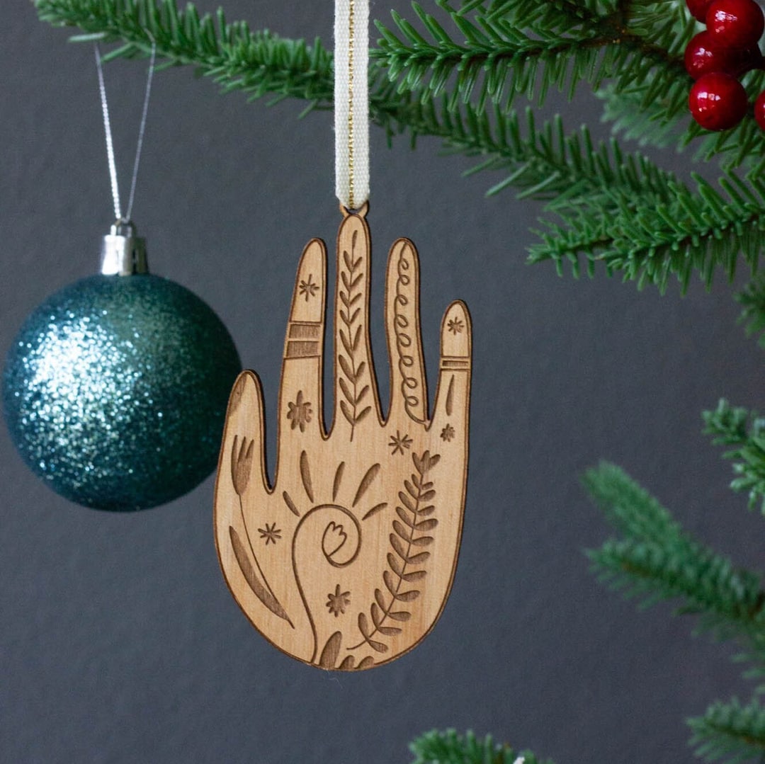 Helping Hand Ornament [hand Wood Ornament, Mystical Hand Art, Whimsical ...