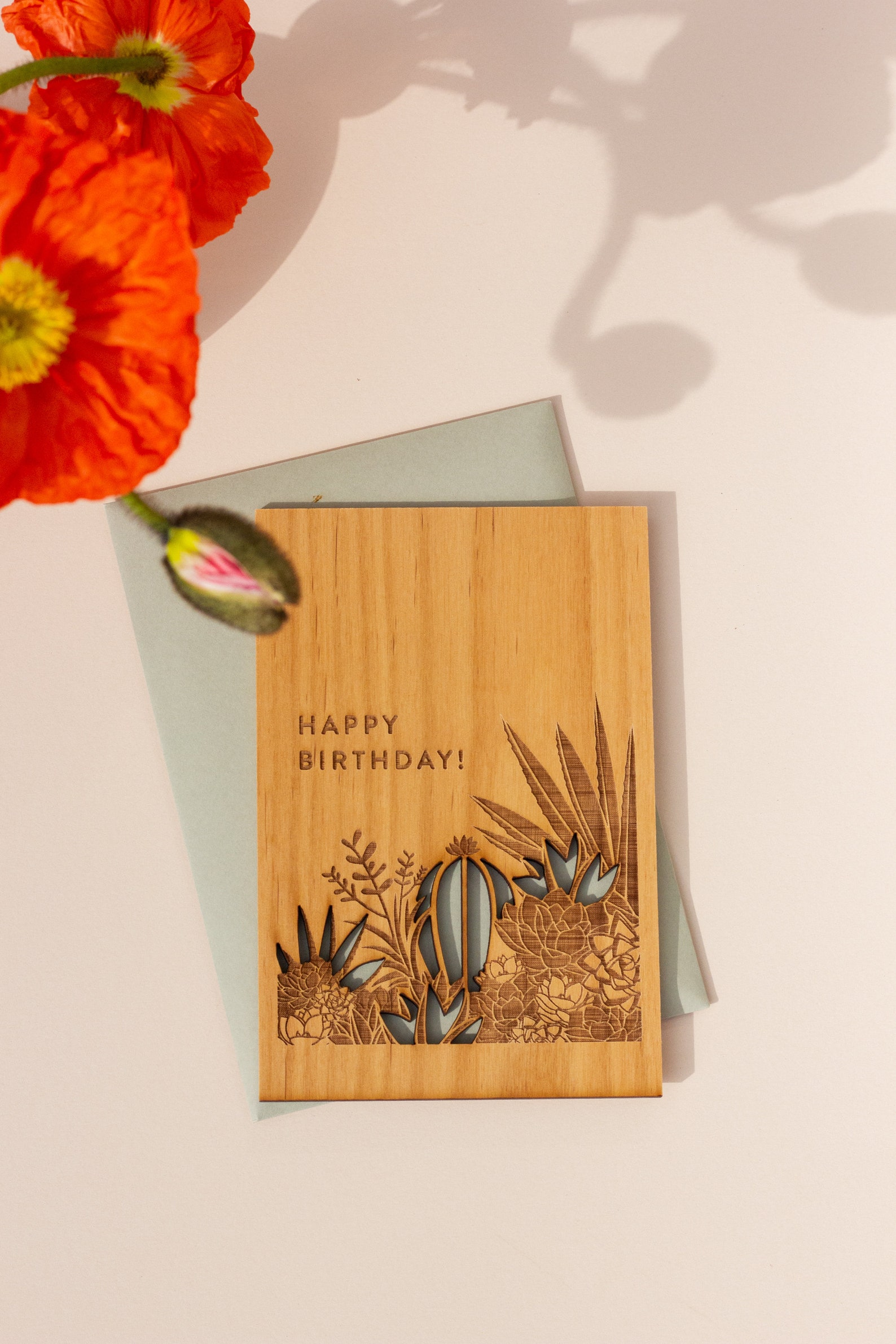 Desert Garden Wooden Birthday Card [personalized Birthday Card, Custom ...