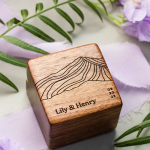 Mountains Wood Personalized Ring Box [wedding Ring Holder, Wedding ...