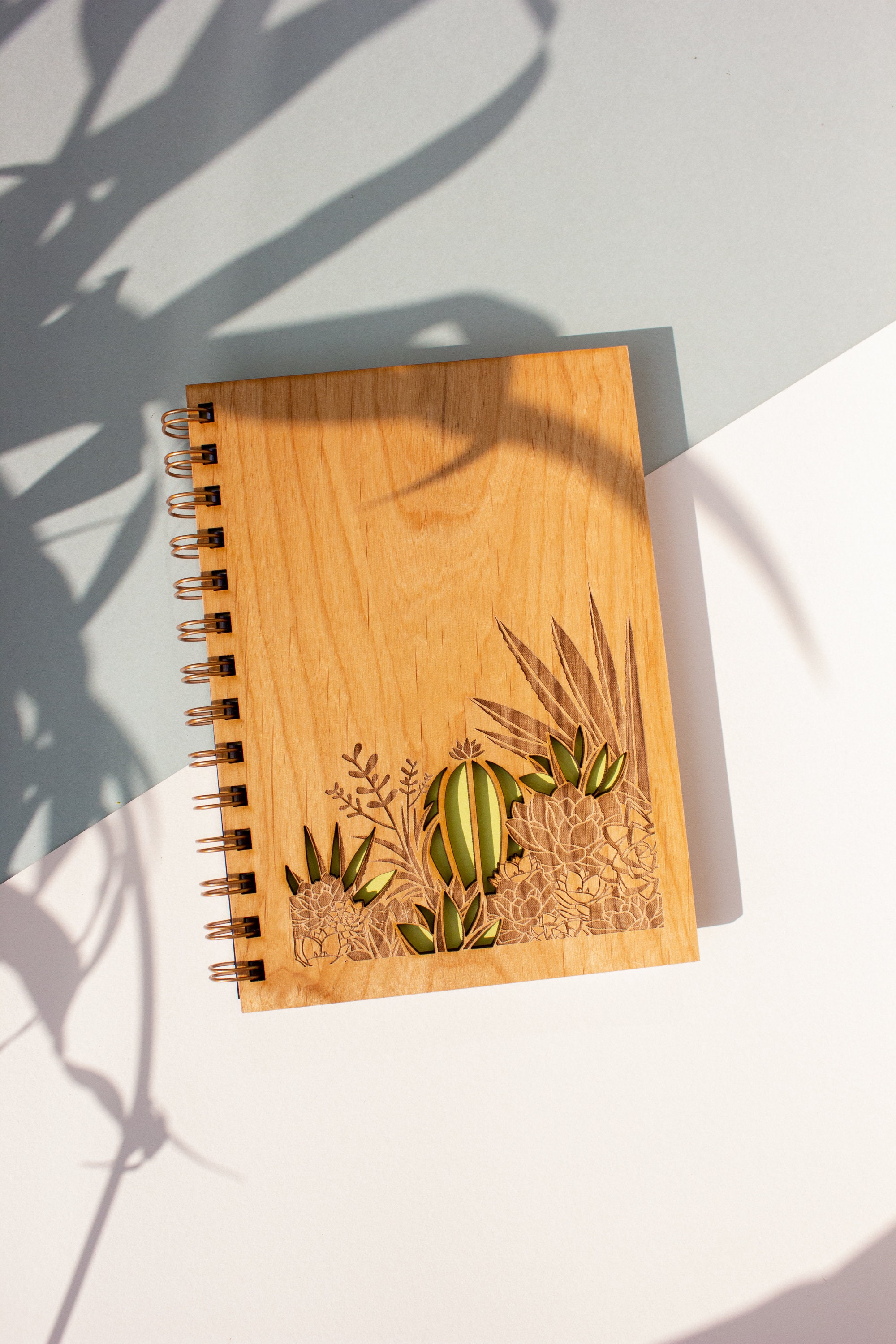 Desert Garden Wood Journal Notebook Sketchbook Spiral | Etsy