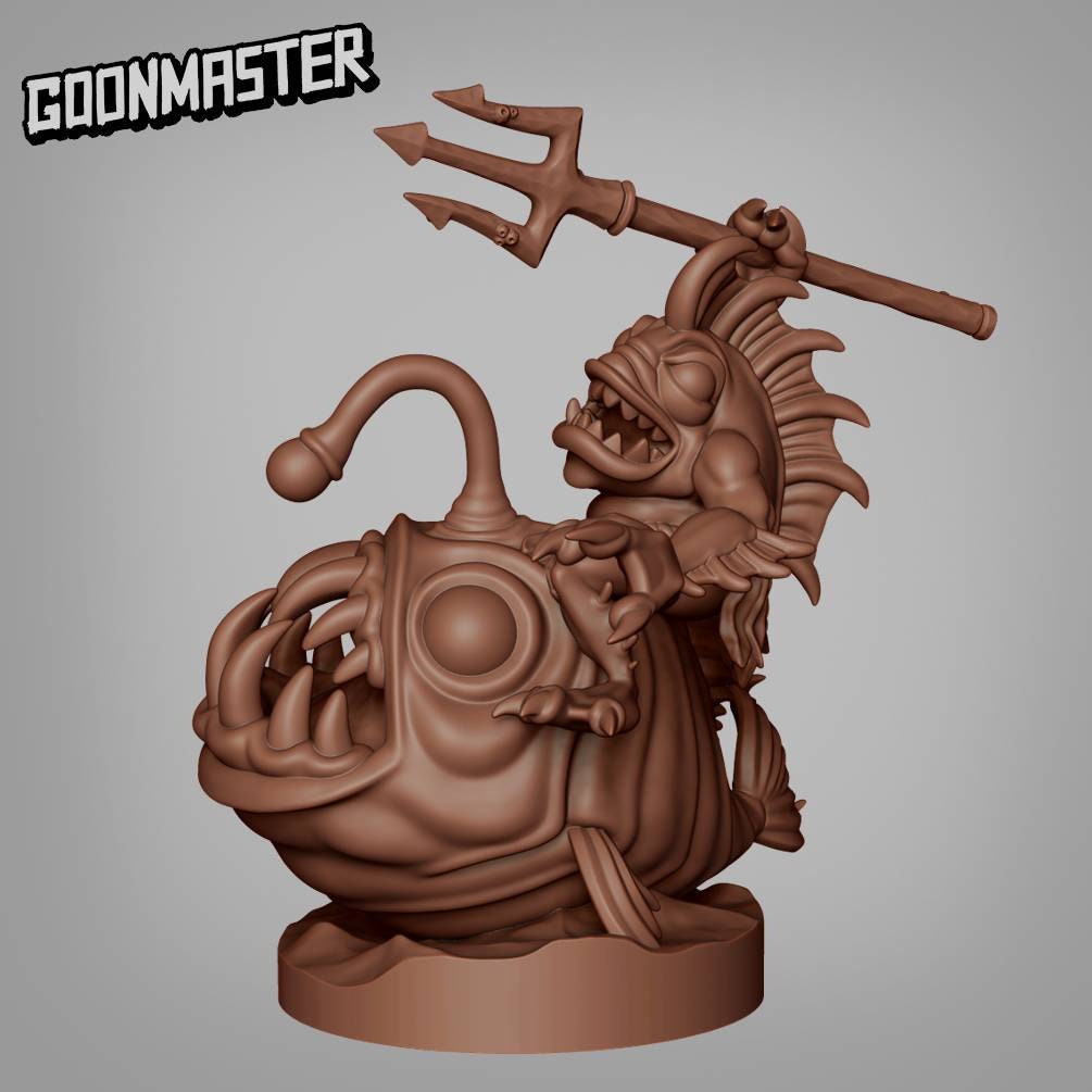 Fishman Fish Rider | RPG Miniature | Sculpted by Goonmaster Games | 28 ...
