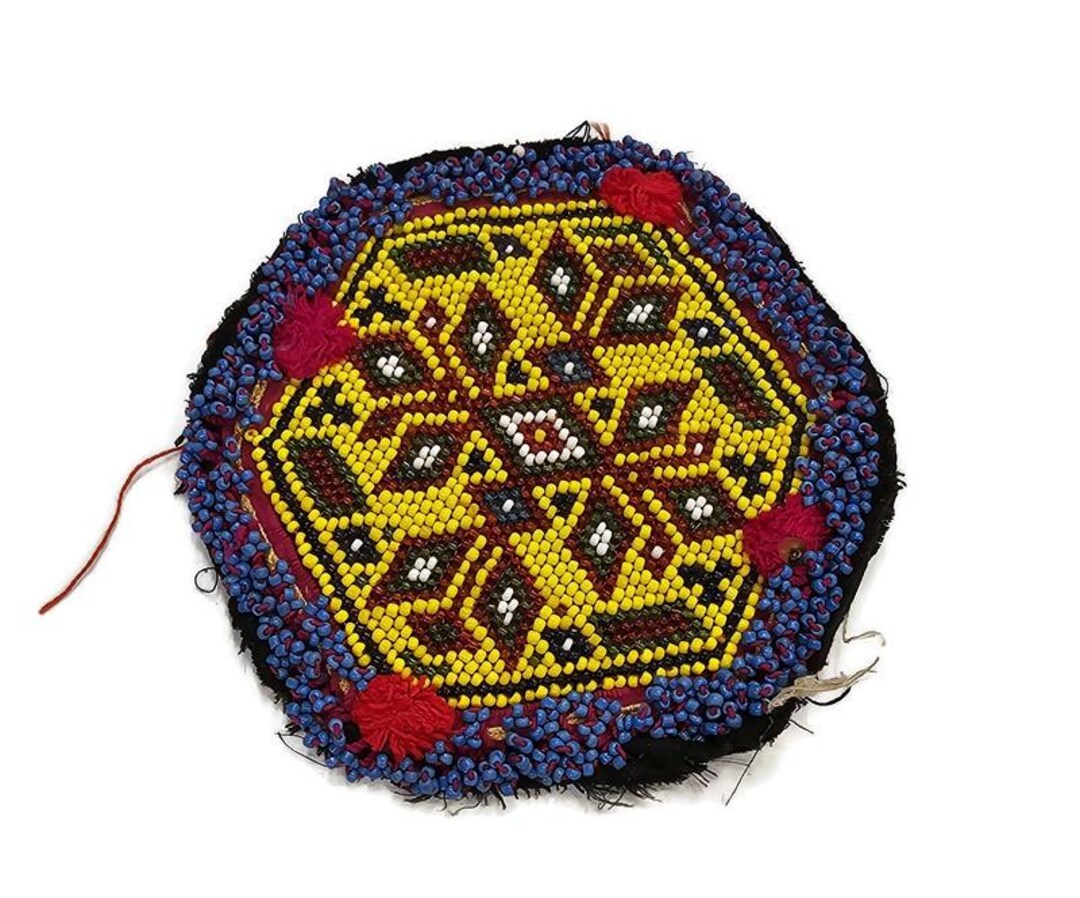Extra Large Kuchi Afghani Beaded Patch, Jewelry Supplies, Boho Gypsy ...