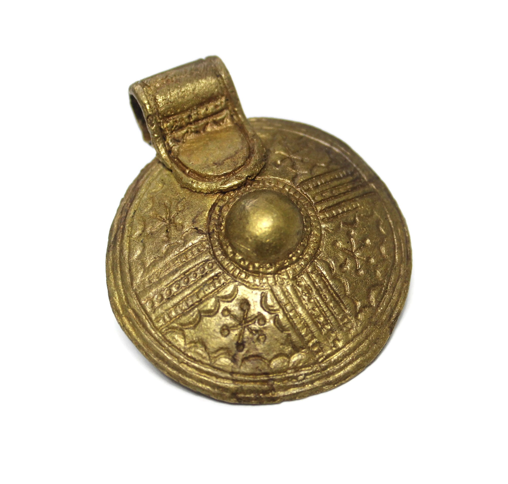 African Brass Amulet Pendant 60x50 Mm Tribal Pendant Jewelry - Etsy UK