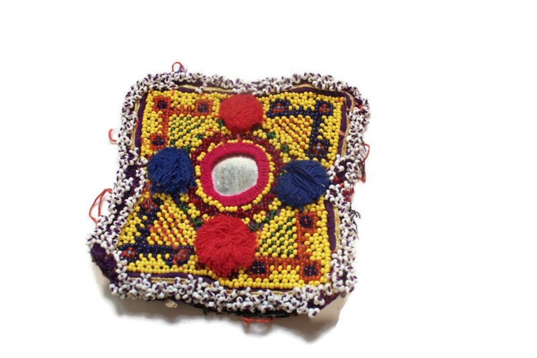 Extra Large Kuchi Afghani Beaded Patch 13.5 Cm, Jewelry Supplies, Boho ...