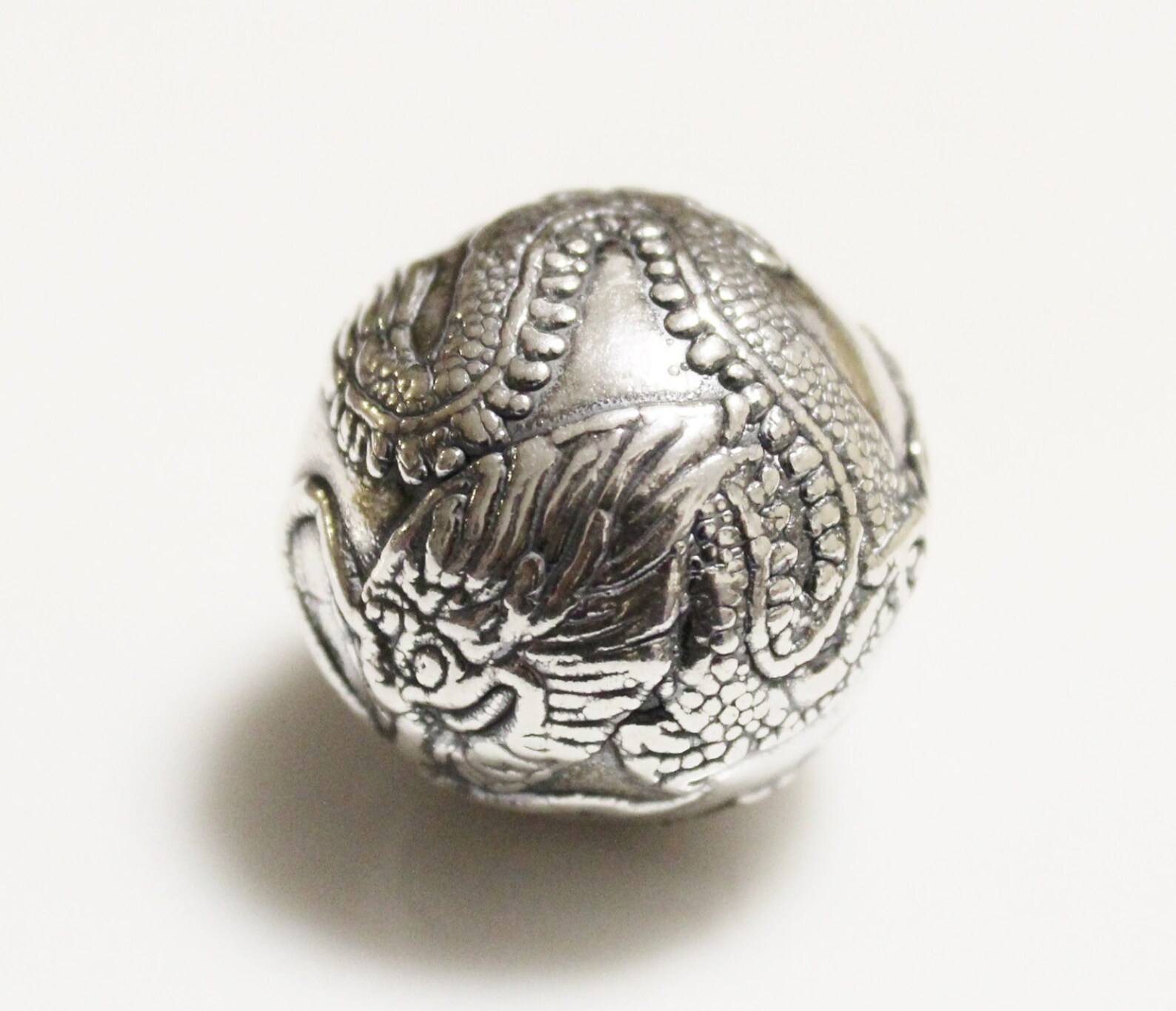 Sterling Silver Chinese Dragon Bead Reproduction, Unique Focal Beads ...
