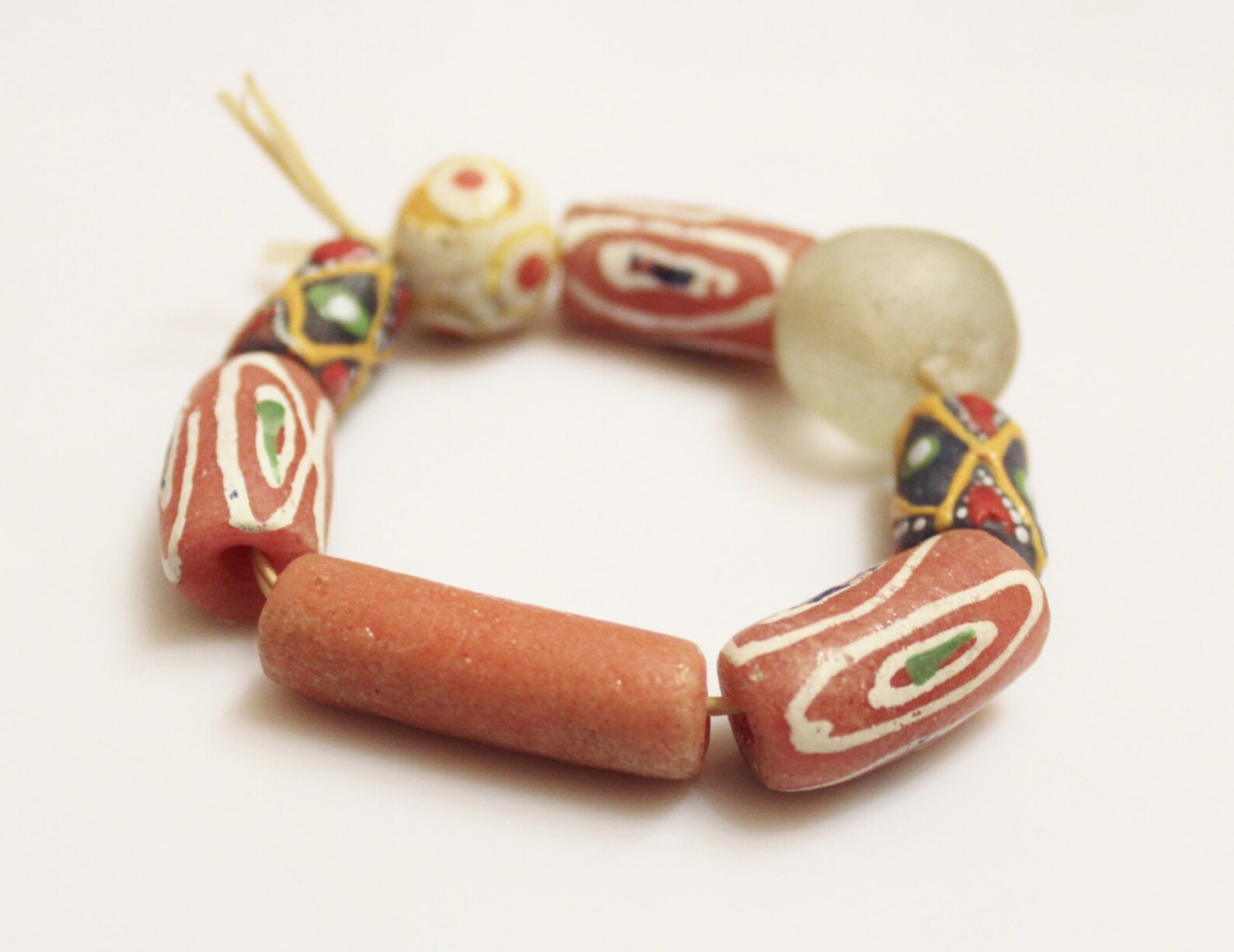 Large African Beads Mix ,red Ethnic Beads, Colorful Glass Beads (F7) - Etsy