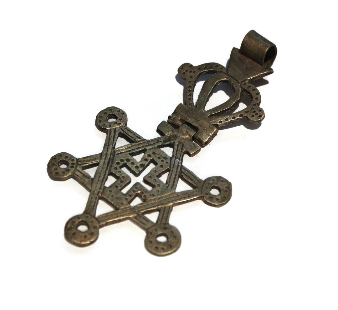 Large Falasha Beta Israel Star of David Pendant, Ethiopian Coptic Cross ...