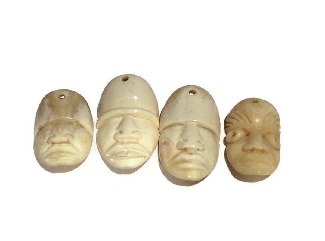 4 Mask Pendants Made in Togo, African Face Mask Pendants, Ethnic ...
