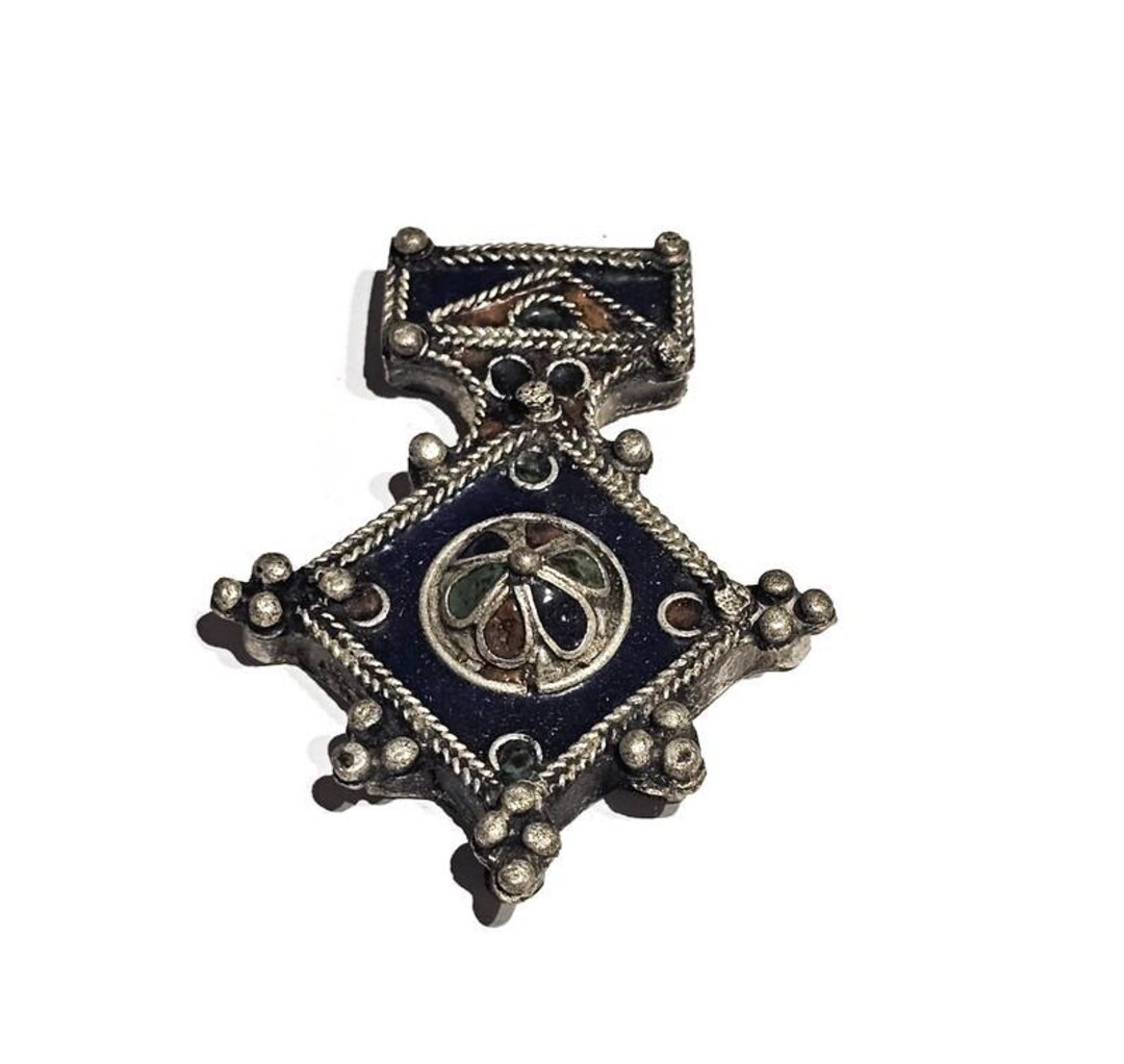 Four Corners of Earth Moroccan Tuareg Cross Pendant, African Jewelry ...