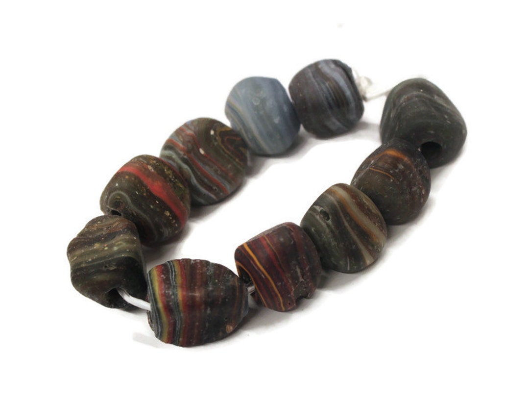 Irregular Shaped Glass Beads Handmade in India, Ethnic Trade Beads ...