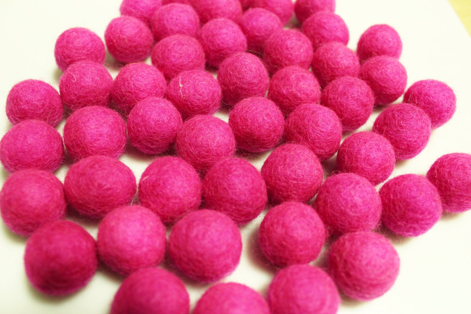 Hot Pink Felt Balls From Nepal, Organic Wool Balls for Garlands, Ethnic ...