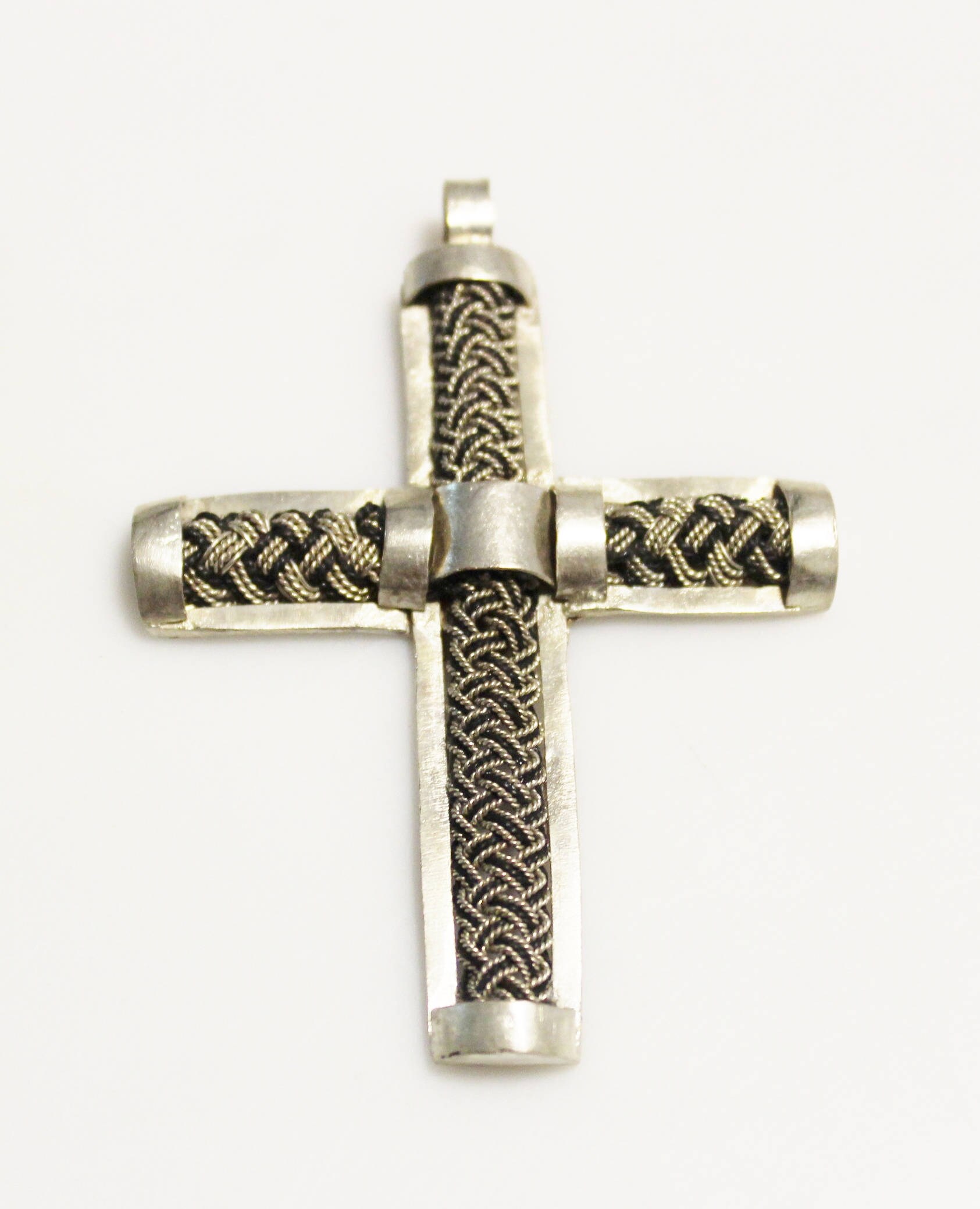 Unique Braided Cross Pendant Handmade in Ethiopia Black and | Etsy