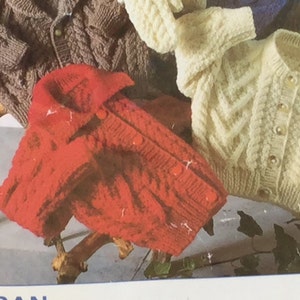 UK/EU SELLER Aran Baby/childs Pdf Knitting Pattern Hoody, Rolled Neck ...