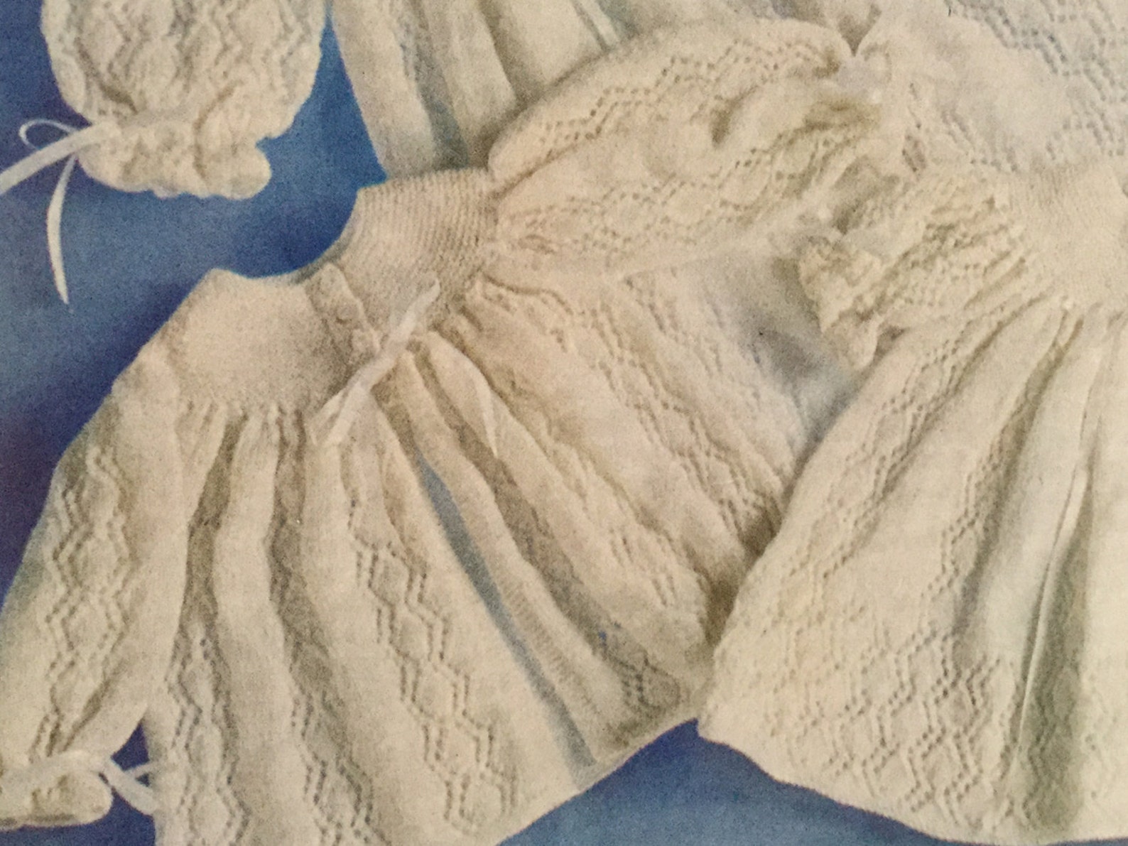 UK/EU SELLER Vintage Pdf Knitting Pattern Heirloom Lacy Christening ...