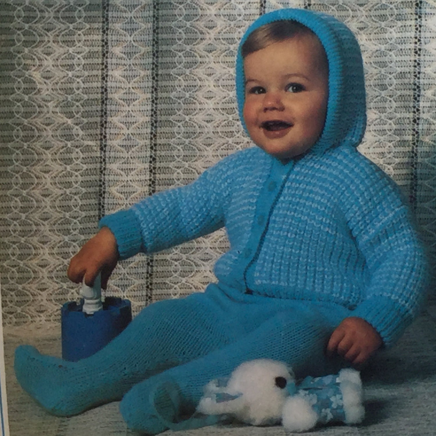 UK/EU SELLER Vintage Pdf Knitting Pattern Hooded Jacket & Leggings ...