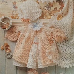 UK/EU SELLER Vintage Pdf Knitting Pattern Layette, Shawl, Dress ...