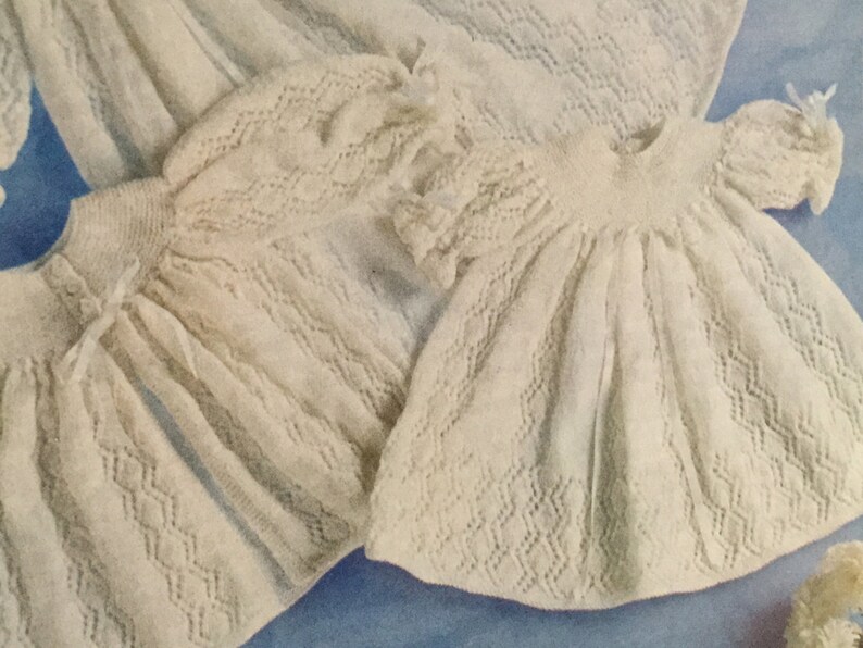 UK/EU SELLER Vintage Pdf Knitting Pattern Heirloom Lacy Christening ...