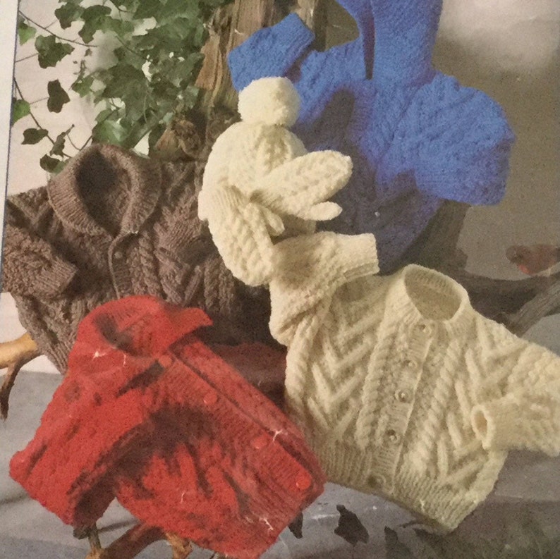 UK/EU SELLER Aran Baby/childs Pdf Knitting Pattern Hoody, Rolled Neck ...